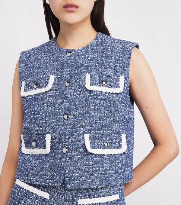 Maje Tweed Sleeveless Top
