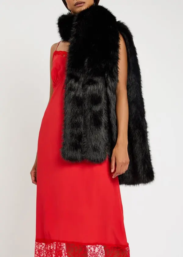 Simone Rocha Triple Split Faux Fur Scarf