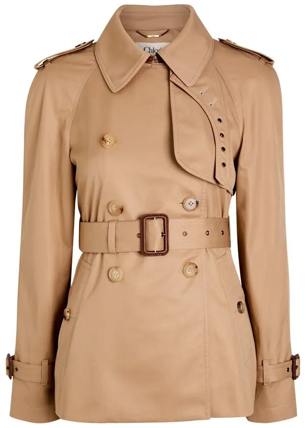 Chloé Double-breasted Cotton-twill Trench Jacket