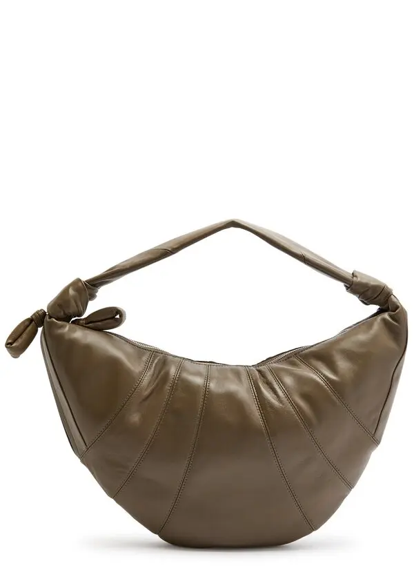 LEMAIRE Fortune Croissant Leather Shoulder Bag - Khaki