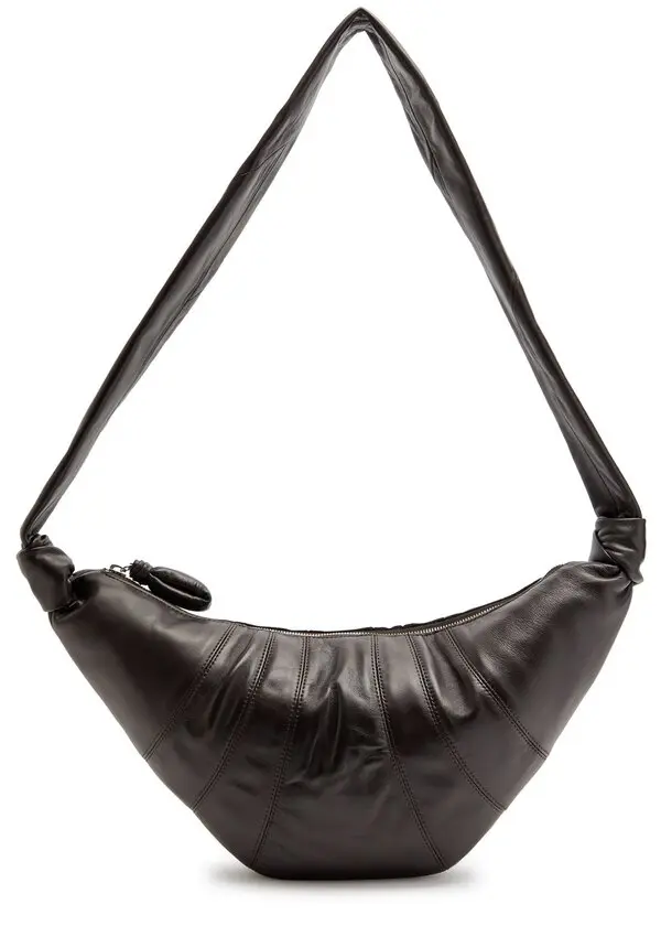 LEMAIRE Medium Croissant Leather Shoulder Bag - Dark Chocolate