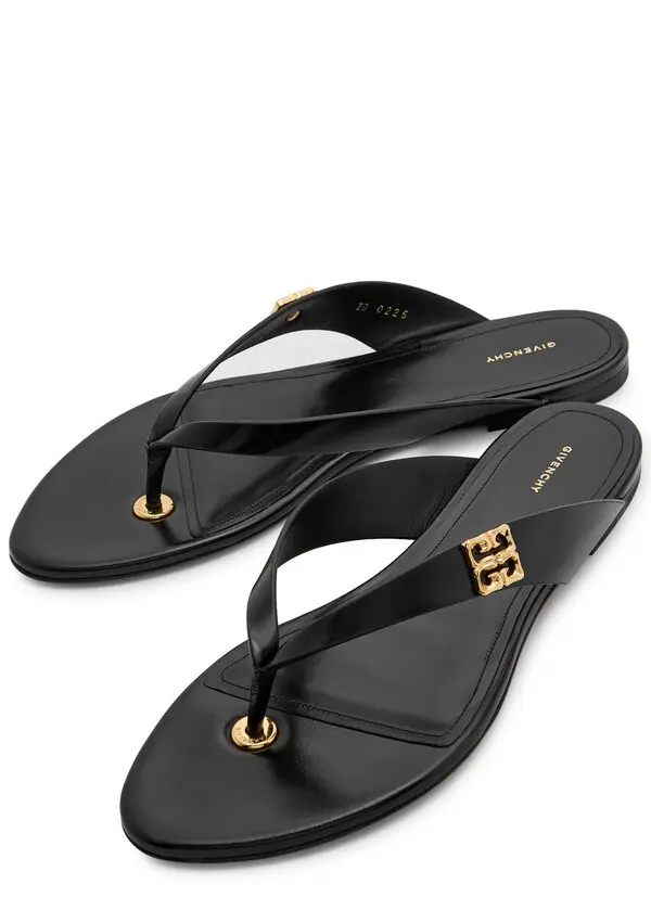 Givenchy 4g Liquid Leather Flip Flops