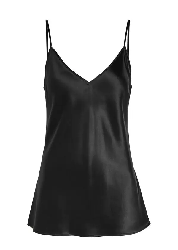 JOSEPH Clea Silk V-neck Cami Top - Black