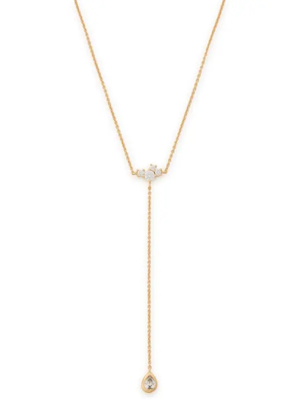 ASTRID & MIYU 18kt Gold-plated Lariat Necklace - Pearl