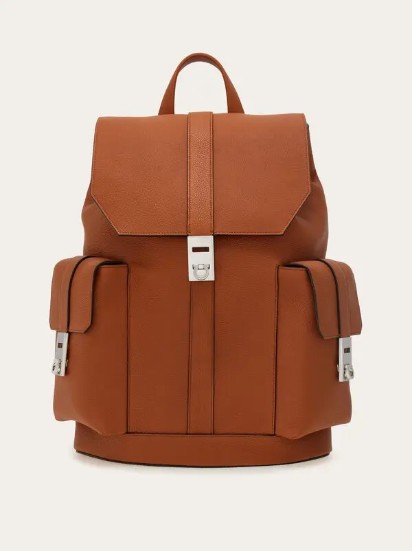 FERRAGAMO Utility Backpack With Buckle - Brown