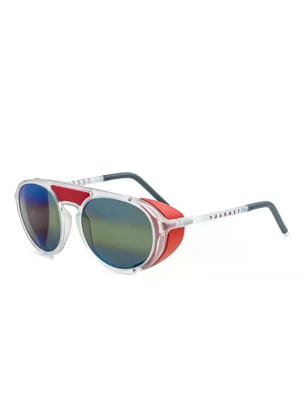 Vuarnet Side-shield Round Sunglasses - White
