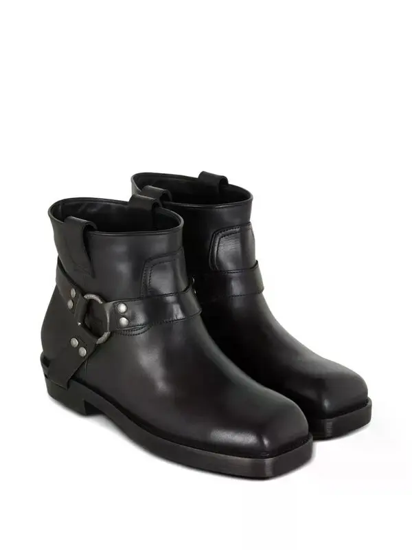 Balmain Leather Biker Ankle Boots