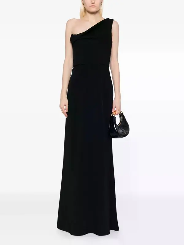 Amsale Crepe One-shoulder Gown