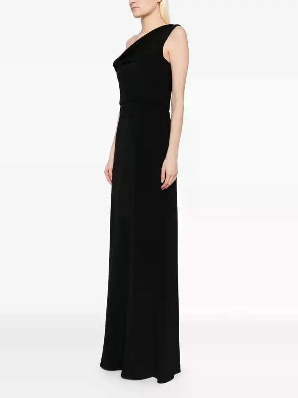 Amsale Crepe One-shoulder Gown