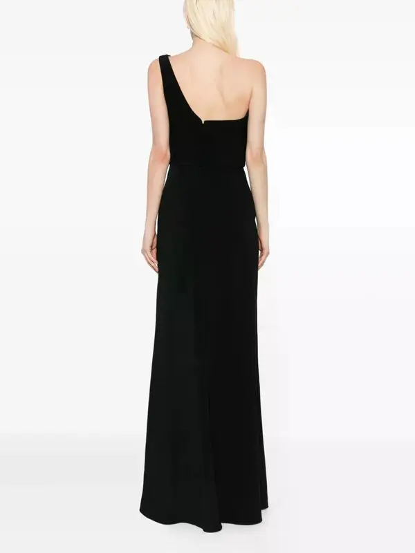 Amsale Crepe One-shoulder Gown