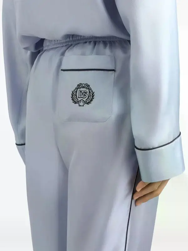 Dolce & Gabbana Satin Drawstring Trousers - Blue