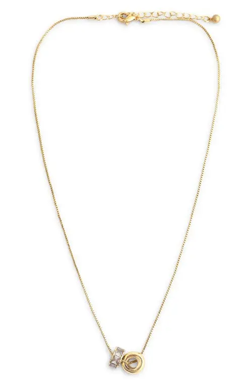 PANACEA Crystal Barrel Pendant Necklace - Gold