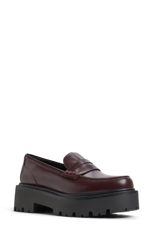 Aldo Cadaycia Platform Penny Loafer - Bordo