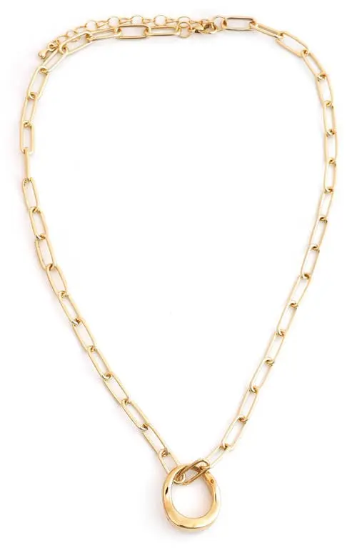 PANACEA Link Circle Pendant Necklace - Gold