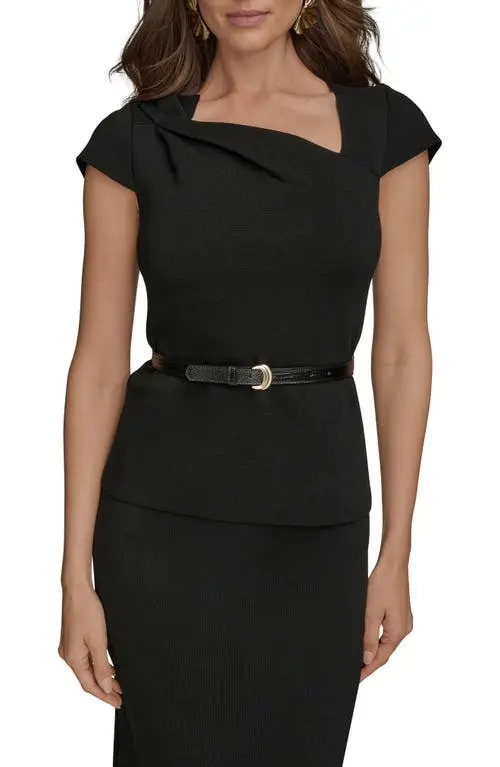 Donna Karan New York Belted Asymmetric Sweater