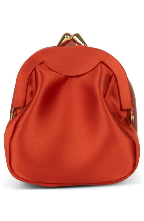 Jeffrey Campbell On-sunset Satin Shoulder Bag - Orange Satin Gold