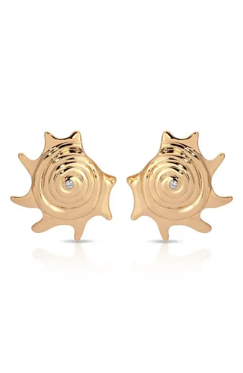 Ettika Sorrento Shell Statement Earrings - Gold