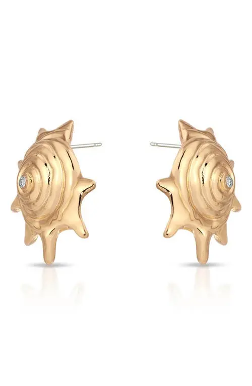 Ettika Sorrento Shell Statement Earrings - Gold