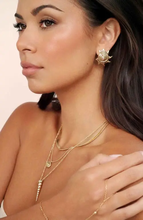 Ettika Sorrento Shell Statement Earrings - Gold