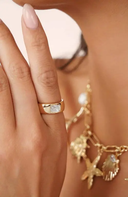 Ettika Treasure Cubic Zirconia Ring - Gold