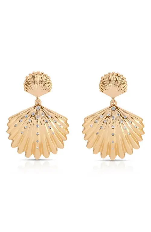 Ettika Sun Drenched Shell Drop Earrings - Gold
