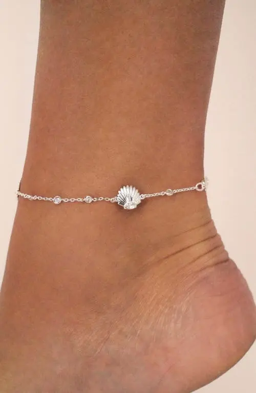 Ettika Santorini Shell Anklet - Silver