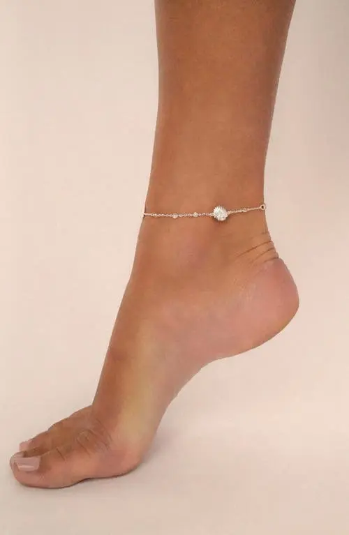 Ettika Santorini Shell Anklet - Silver