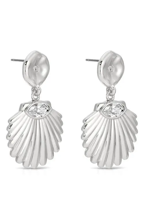 Ettika Santorini Shell Drop Earrings - Silver