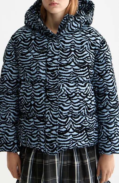 Scotch & Soda Feather Stripe Hooded Puffer Jacket