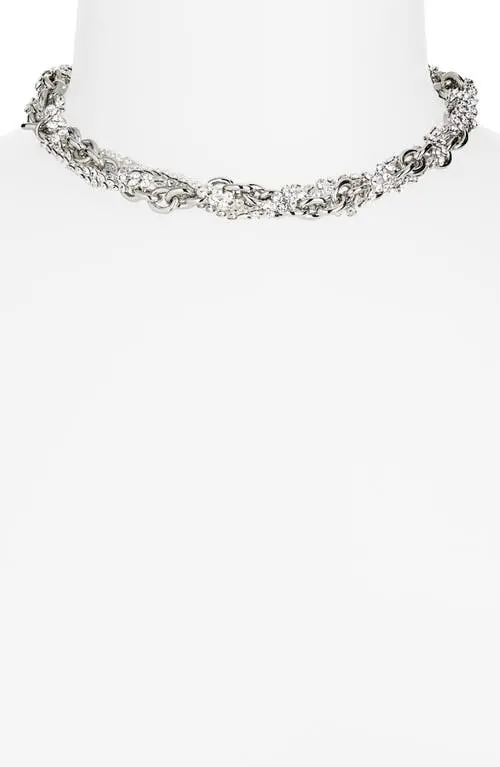 JUSTINE CLENQUET Shelby Crystal-embellished Choker - Palladium