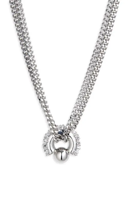 JUSTINE CLENQUET Moira Crystal Pendant Necklace - Palladium