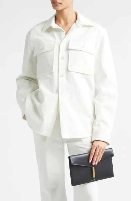 DEMELLIER The Tokyo Snakeskin Embossed Leather Clutch
