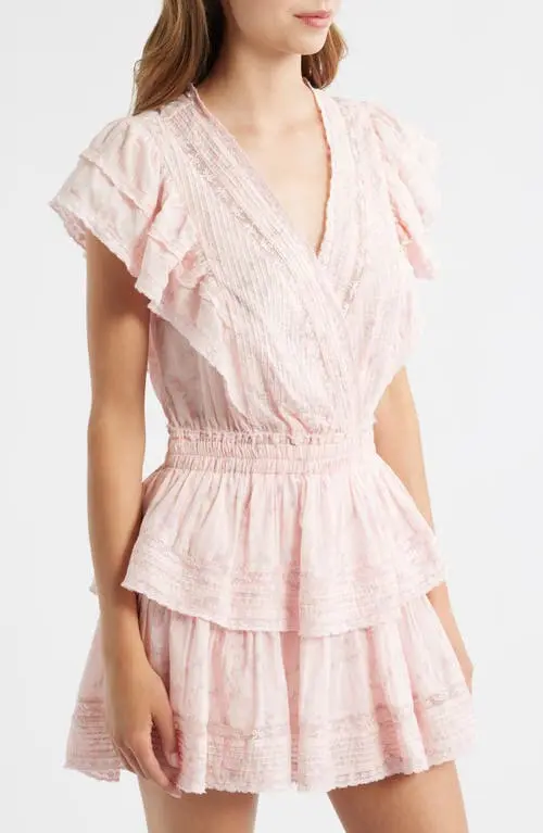 LoveShackFancy Gwen Ruffle & Lace Minidress - Apple Blossom