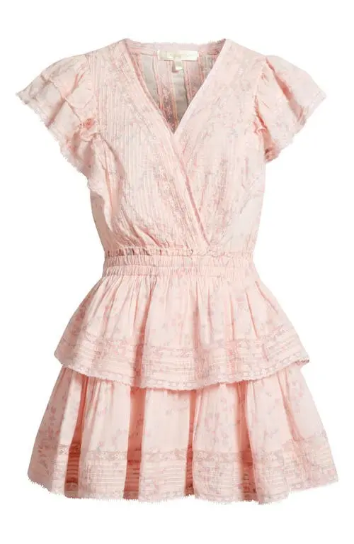 LoveShackFancy Gwen Ruffle & Lace Minidress - Apple Blossom