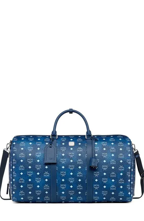 Mcm Large Ottomar Weekender Bag In Visetos - Blue