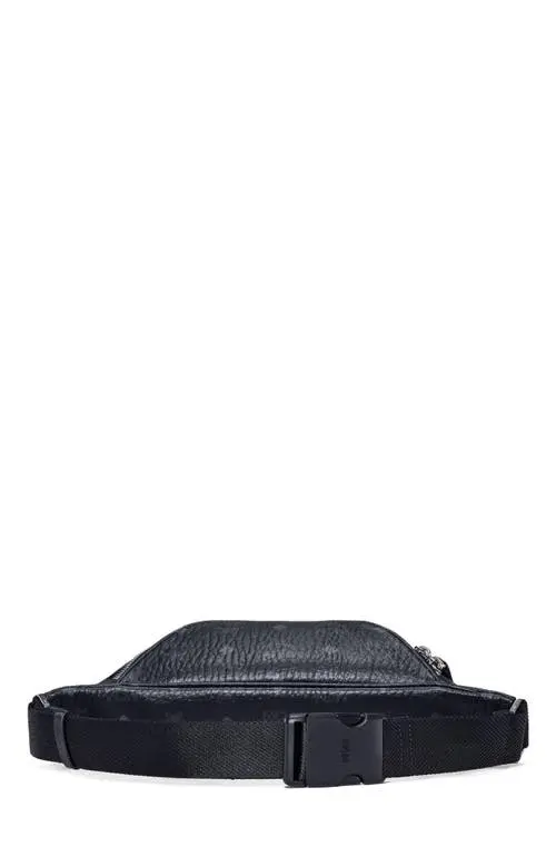 Mcm Small Fursten Belt Bag In Visetos - Black