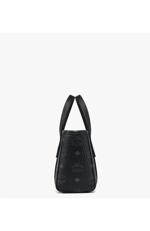 Mcm X-mini Toni Top-zip Shopper In Visetos - Black