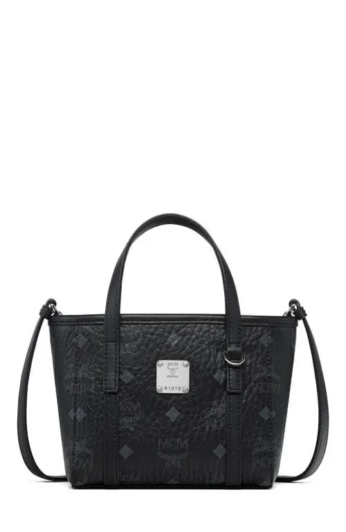 Mcm X-mini Toni Top-zip Shopper In Visetos - Black
