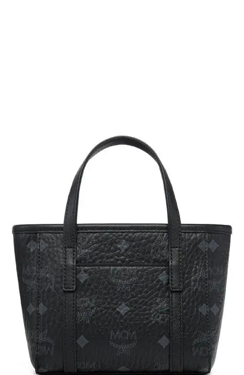 Mcm X-mini Toni Top-zip Shopper In Visetos - Black