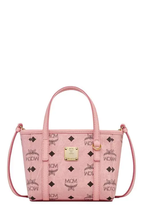Mcm X-mini Toni Top-zip Shopper In Visetos - Pink