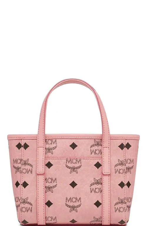 Mcm X-mini Toni Top-zip Shopper In Visetos - Pink