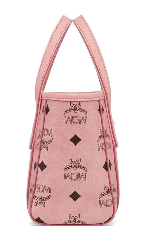 Mcm X-mini Toni Top-zip Shopper In Visetos - Pink