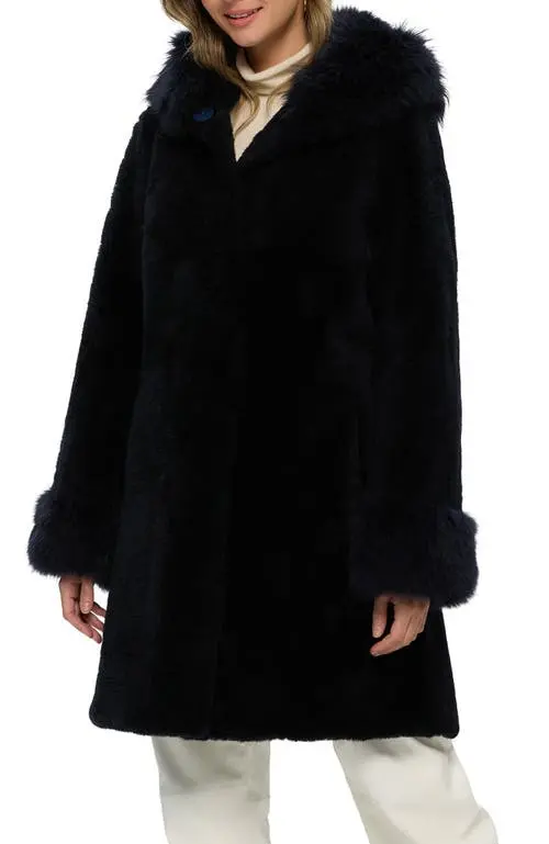 Gorski Genuine Shearling Stroller - Dark Blue