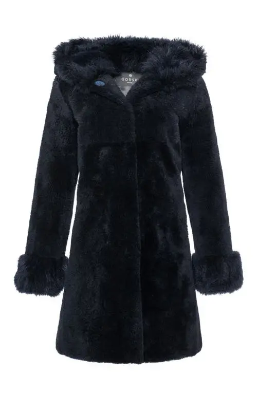 Gorski Genuine Shearling Stroller - Dark Blue