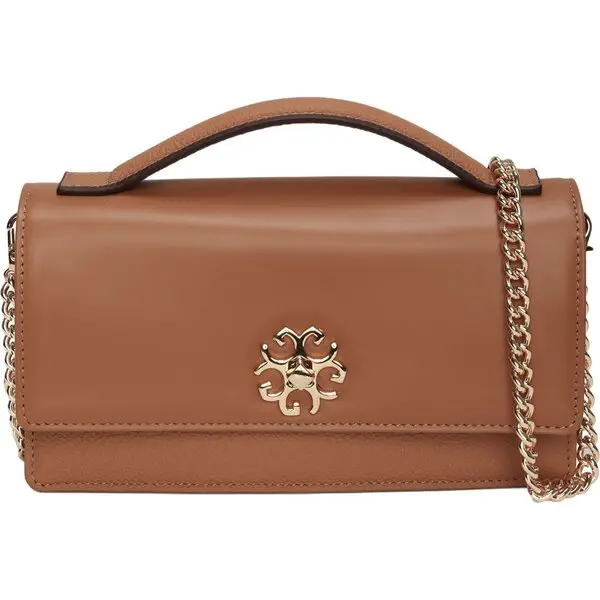 Gorski Top Handle Leather Crossbody Bag - Tan