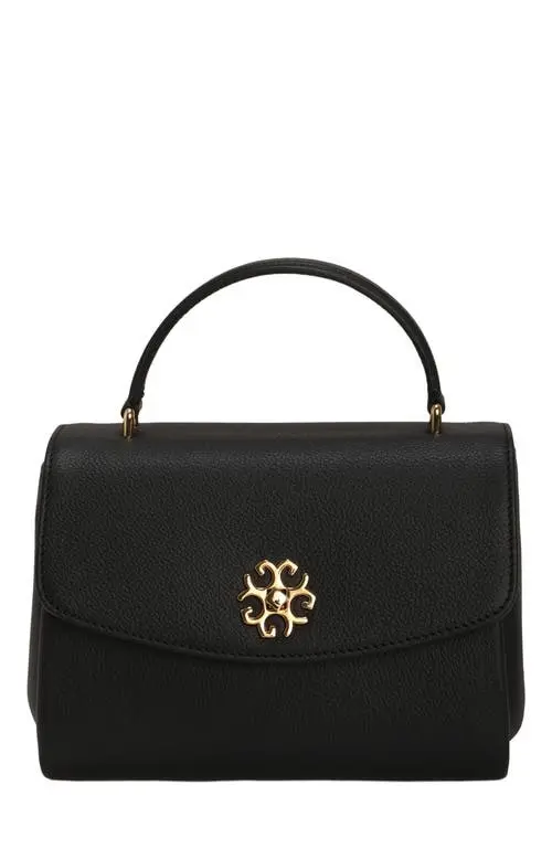 Gorski Top Handle Leather Bag With Crossbody Strap