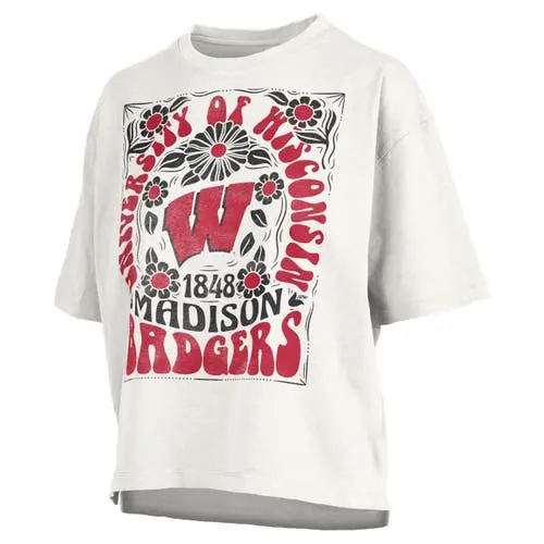 PRESSBOX Wisconsin Badgers Harmony Oversized Slub T-shirt