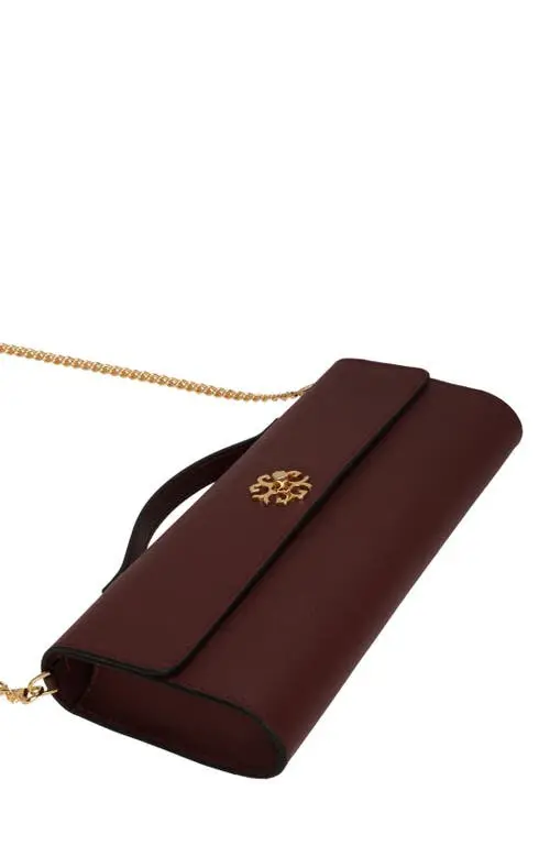 Gorski Top Handle Leather Crossbody Bag - Burgundy
