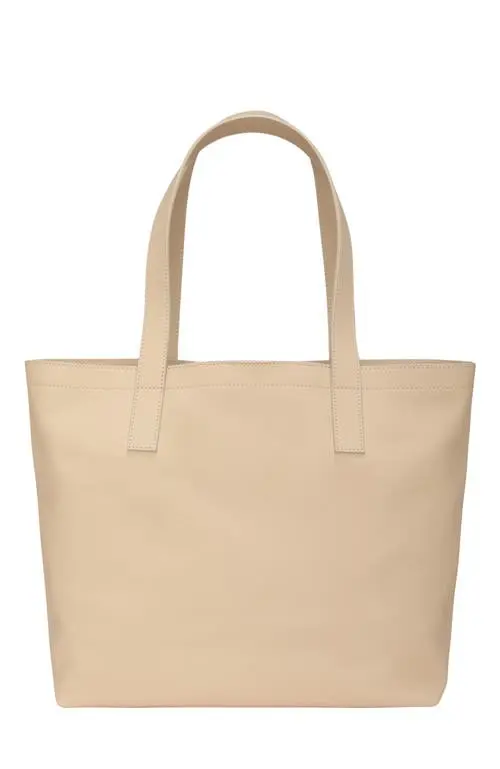 Gorski Leather Tote Bag With Removable Zipped Pouch - Beige