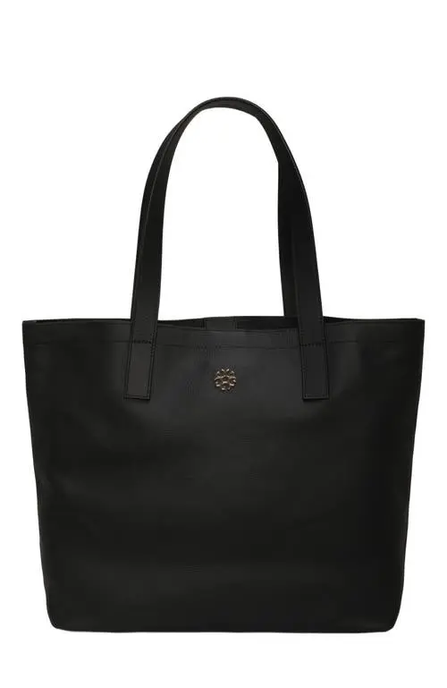 Gorski Leather Tote Bag With Removable Zipped Pouch - Black